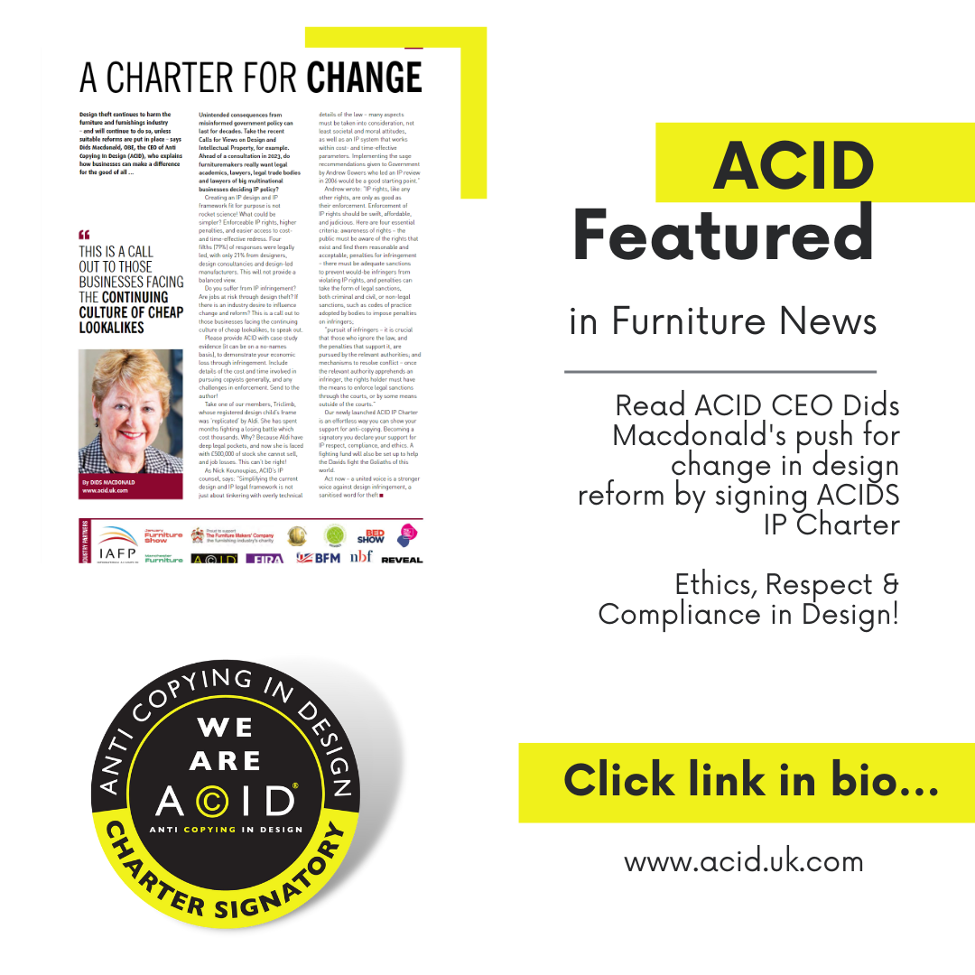 A CHARTER FOR CHANGE! – Anti Copying In Design Ltd (ACID)